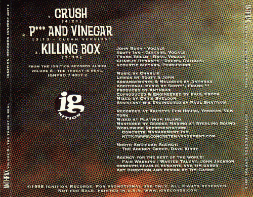 Anthrax Volume 8, The Threat Is Real (EP) (EP)- Spirit of Metal Webzine ...